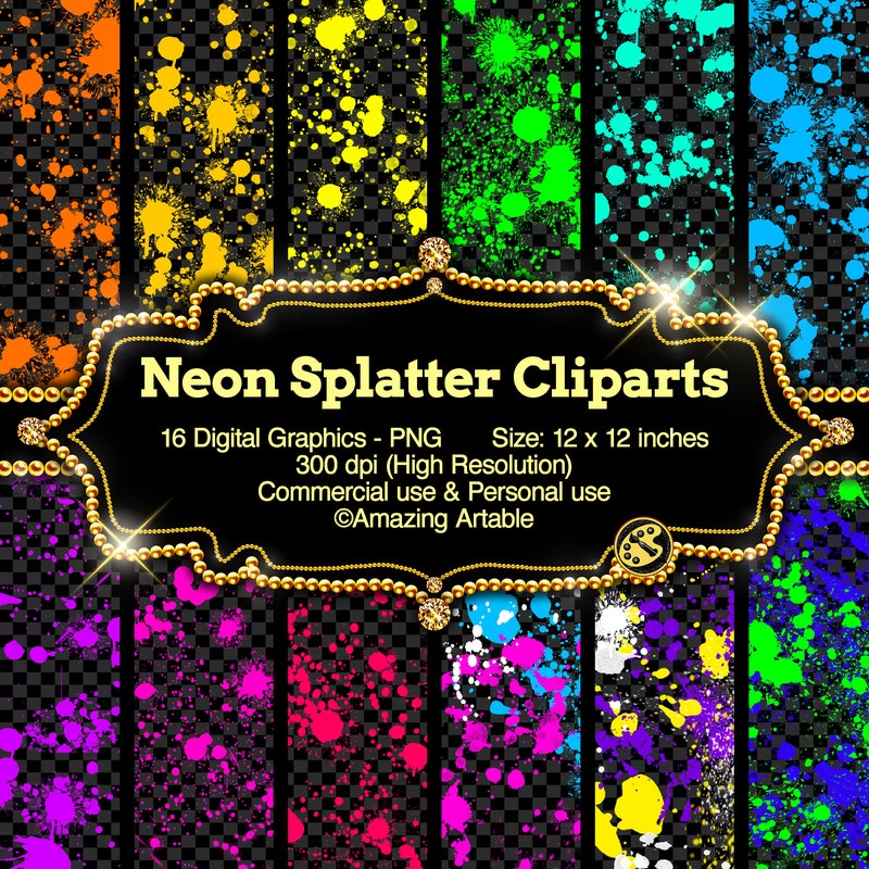 Neon Paint Splatter - Etsy