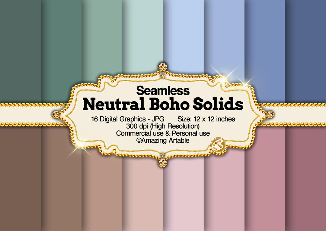 Neutral Boho Solid Colors Seamless Digital Paper: Earthy Tones Digital ...
