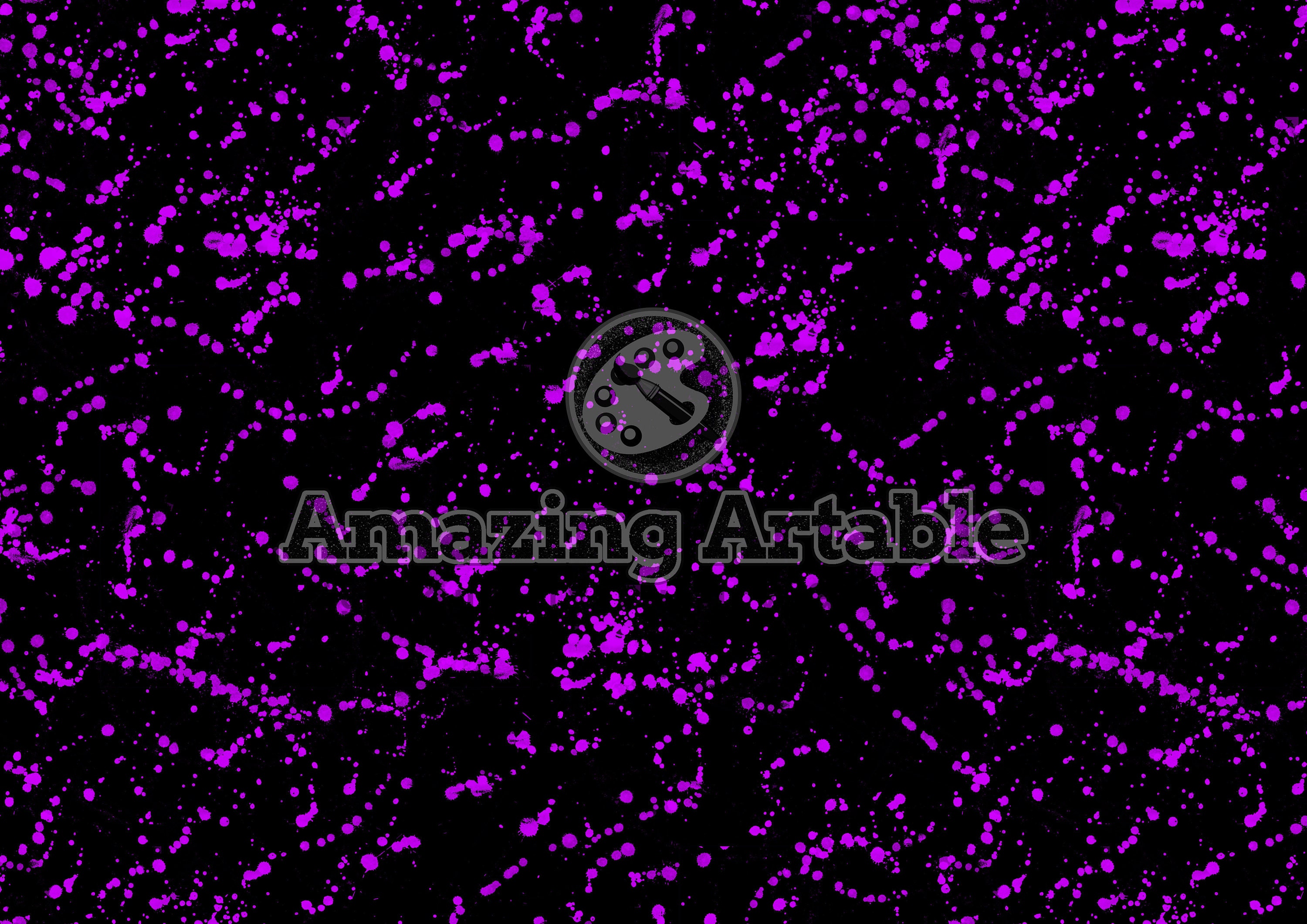 Purple & Black Paint Splatter Seamless Digital Paper: Black and White ...