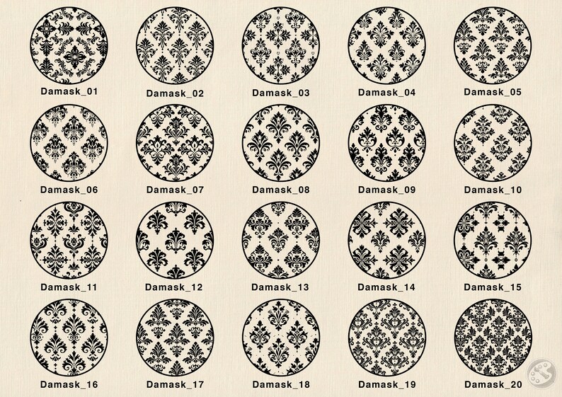 Damask Photoshop Brushes: Luxury Seamless Damask Pattern PS Brushes ...