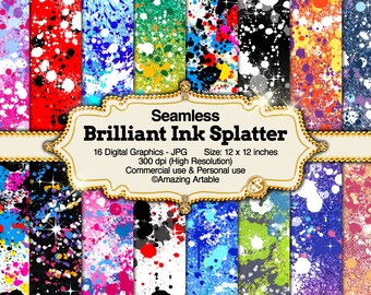 Paint Splatter-watercolor Mix Maroon and Black Digital - Etsy