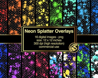Neon Paint Splatter - Etsy