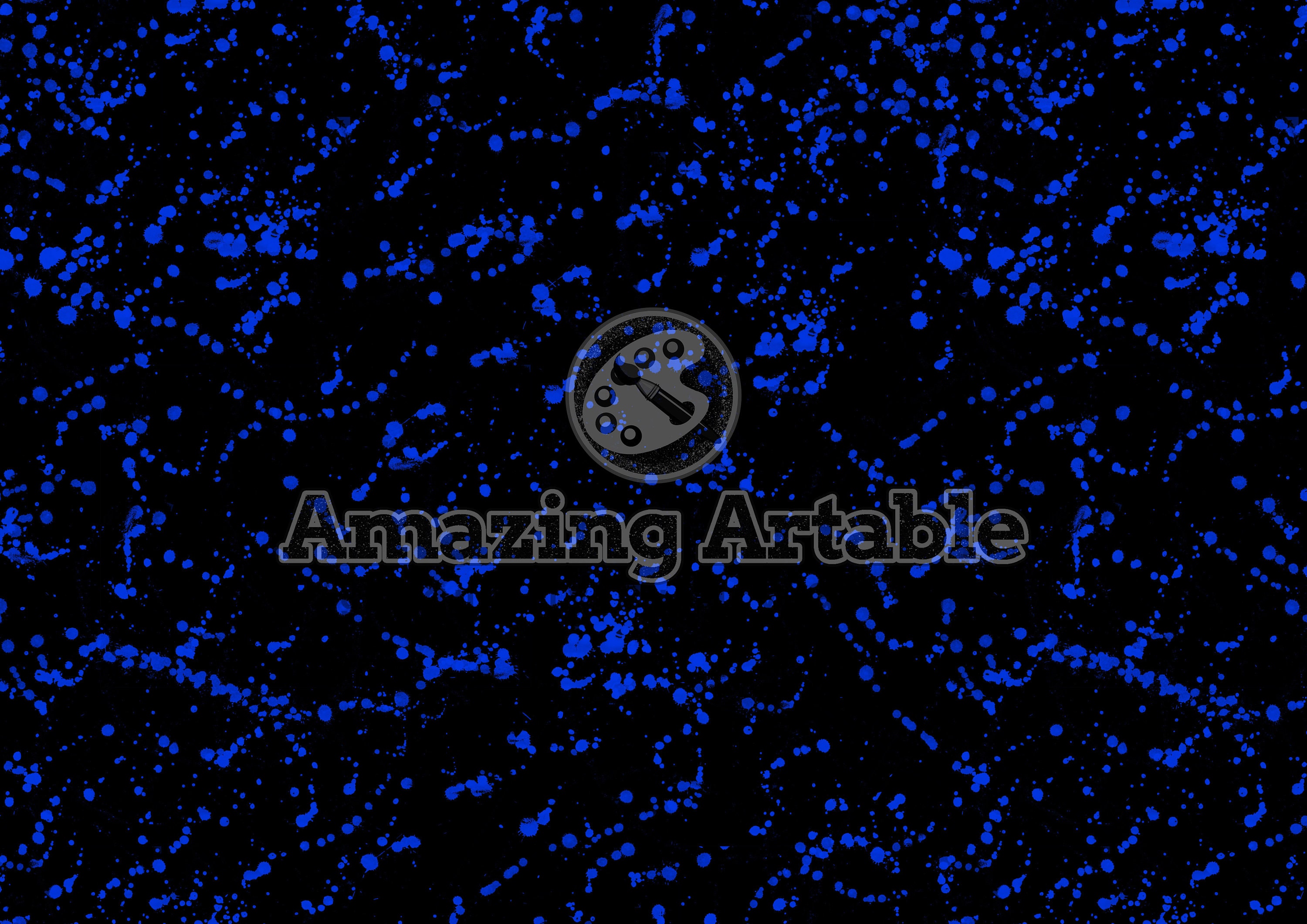 Blue & Black Paint Splatter Seamless Digital Paper: Blue Neon - Etsy