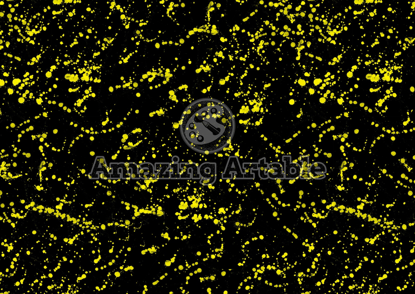Yellow & Black Paint Splatter Seamless Digital Paper: Black and White ...