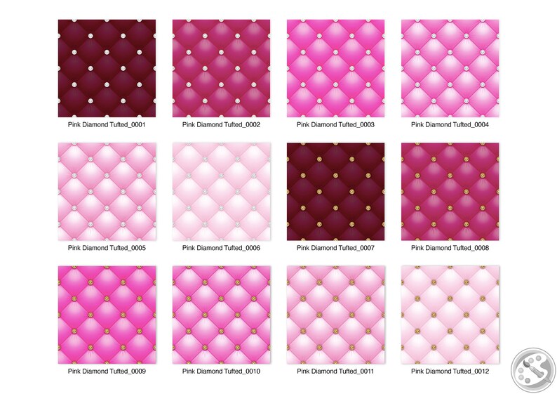Pink Diamond Tufted Digital Paper: Luxury Seamless Diamond - Etsy