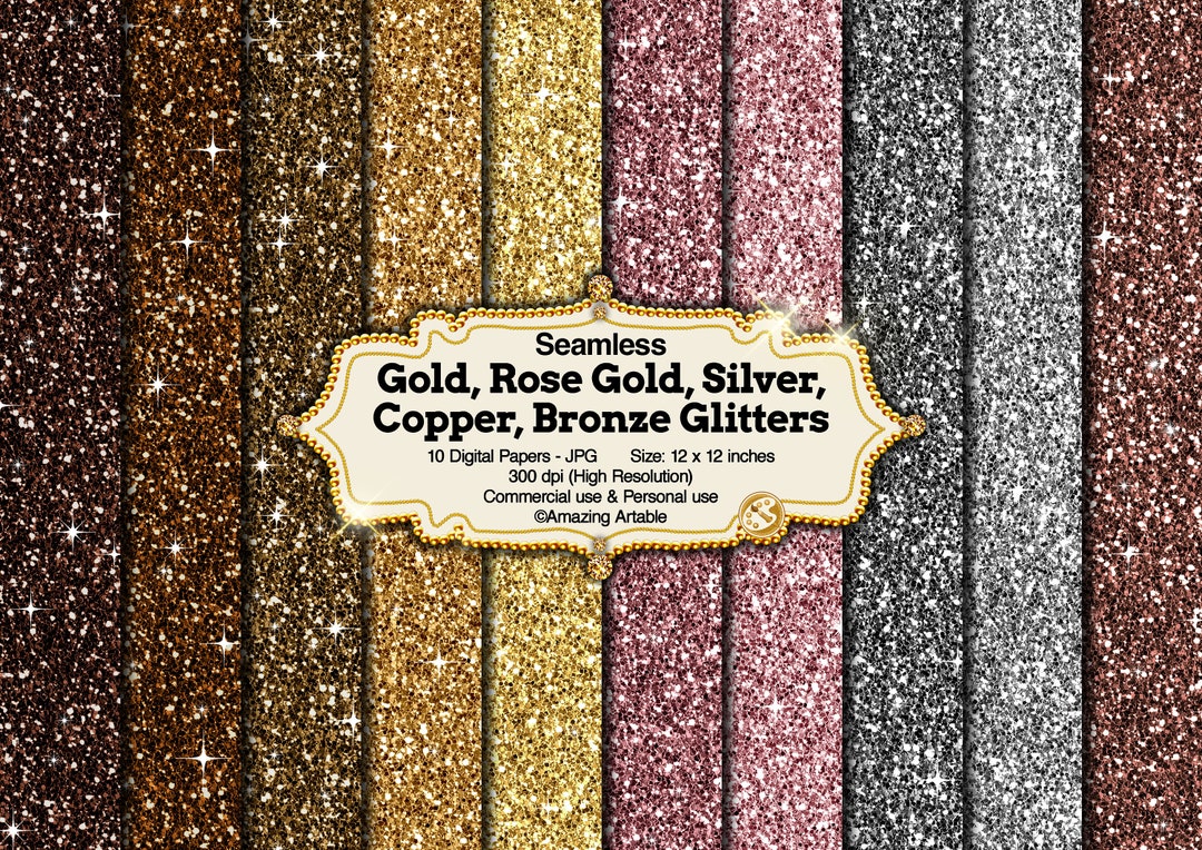 Luxury Glitters All in One Pack Digital Paper: Seamless Gold Textures ...