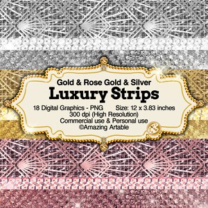 Luxury Strips Clipart: Sparkling Gold Strip Overlays Luxury Gold ...