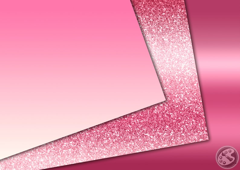 Luxury Hot Pink Gradient & Glitter Digital Paper: High-quality - Etsy