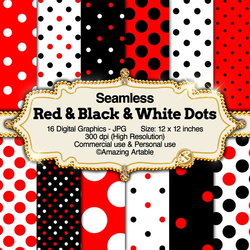Red Black Dots - Etsy