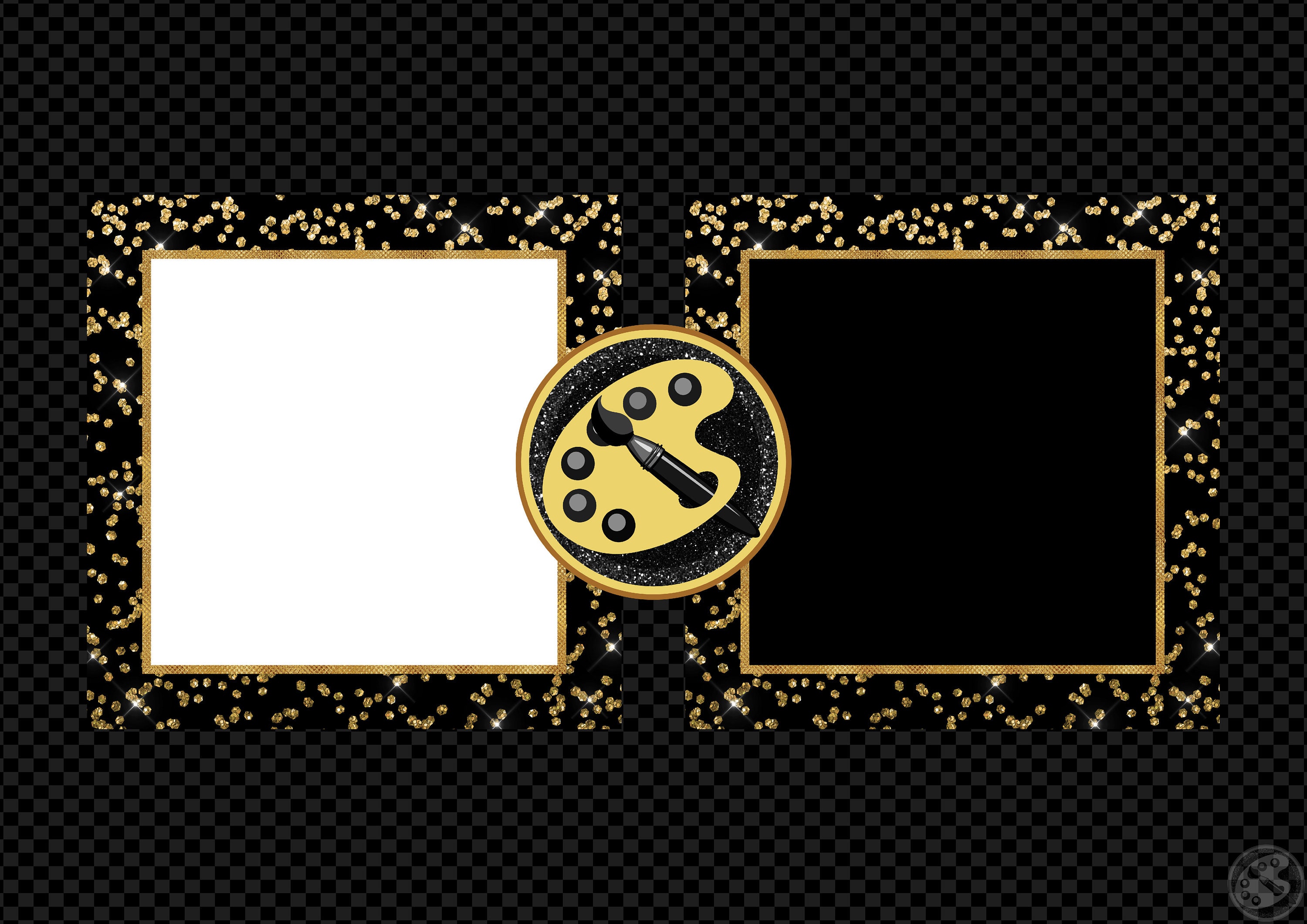 Gold & Silver Glitter Borders Clipart: Shiny Gold Glitter - Etsy