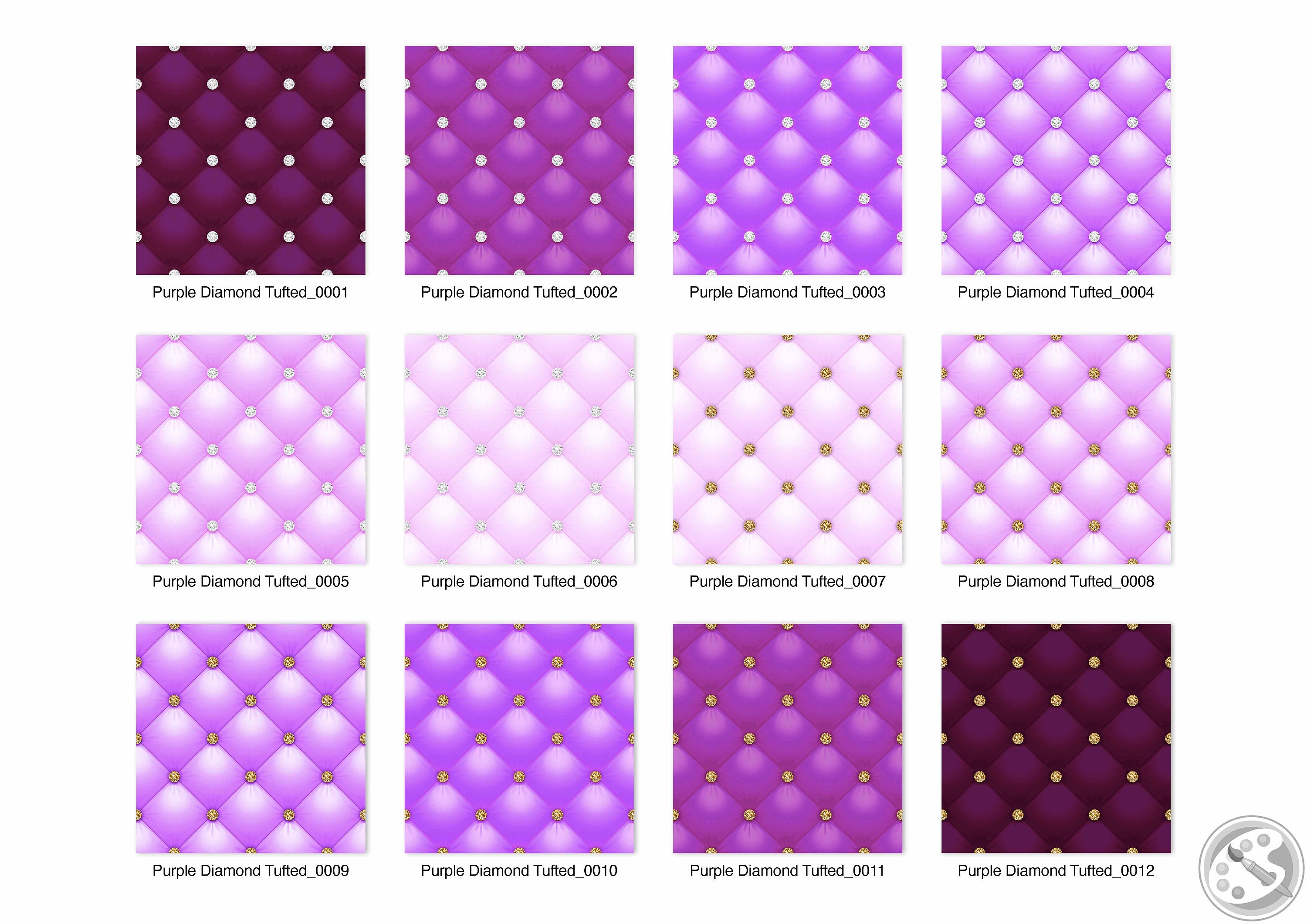 Purple Diamond Tufted Digital Paper: Luxury Seamless Diamond Background ...