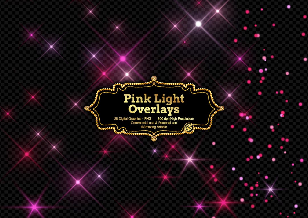 Pink Light Overlays: Romantic Light Overlay Glow Sparkle Clip Art Pink ...