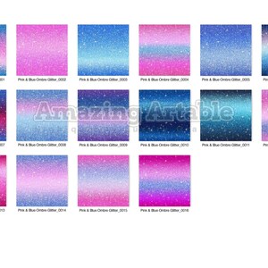 Pink & Blue Ombre Glitter Seamless Digital Paper: Shimmering Blue and ...