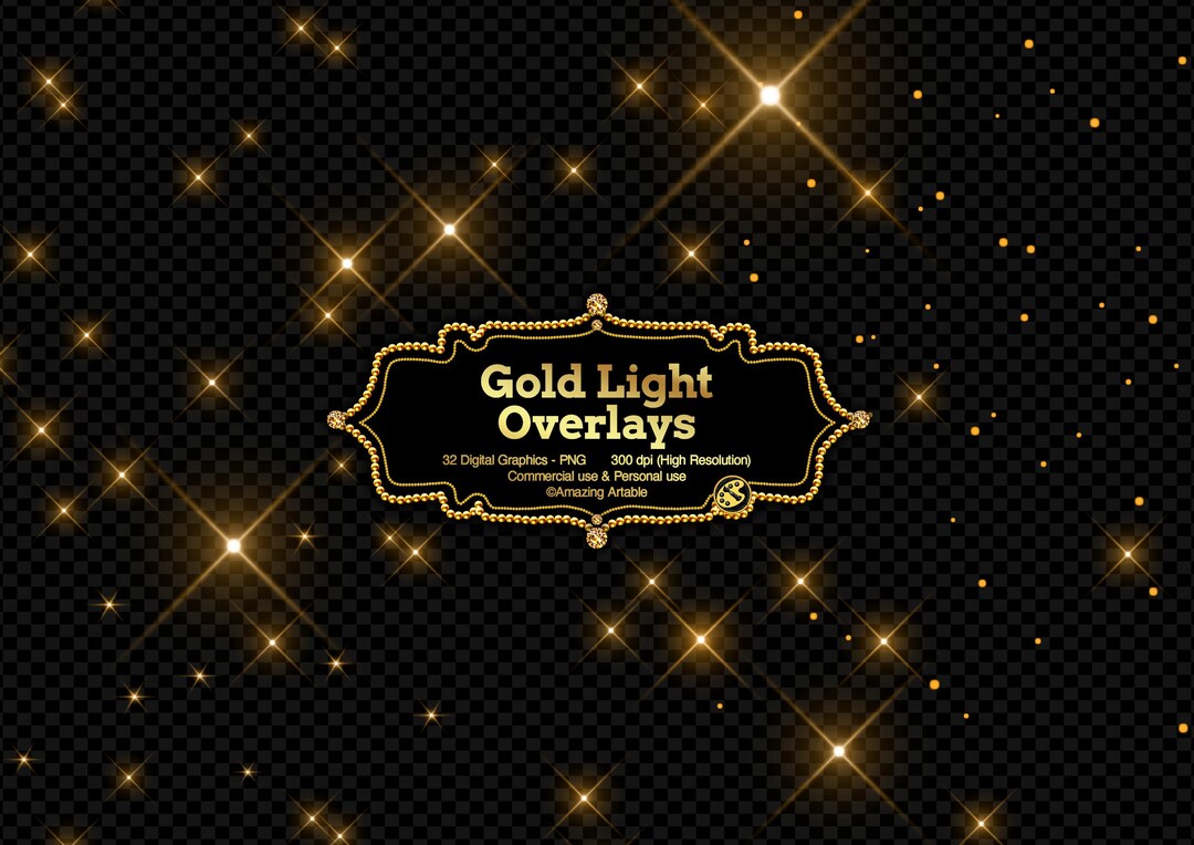 Gold Light Overlays: Glow Overlay Fairy Light Overlay Lens Flare Clip ...