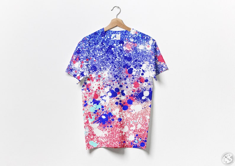 Spring Splatter Digital Paper: Pink and Blue Splatter Digital Paper Red ...