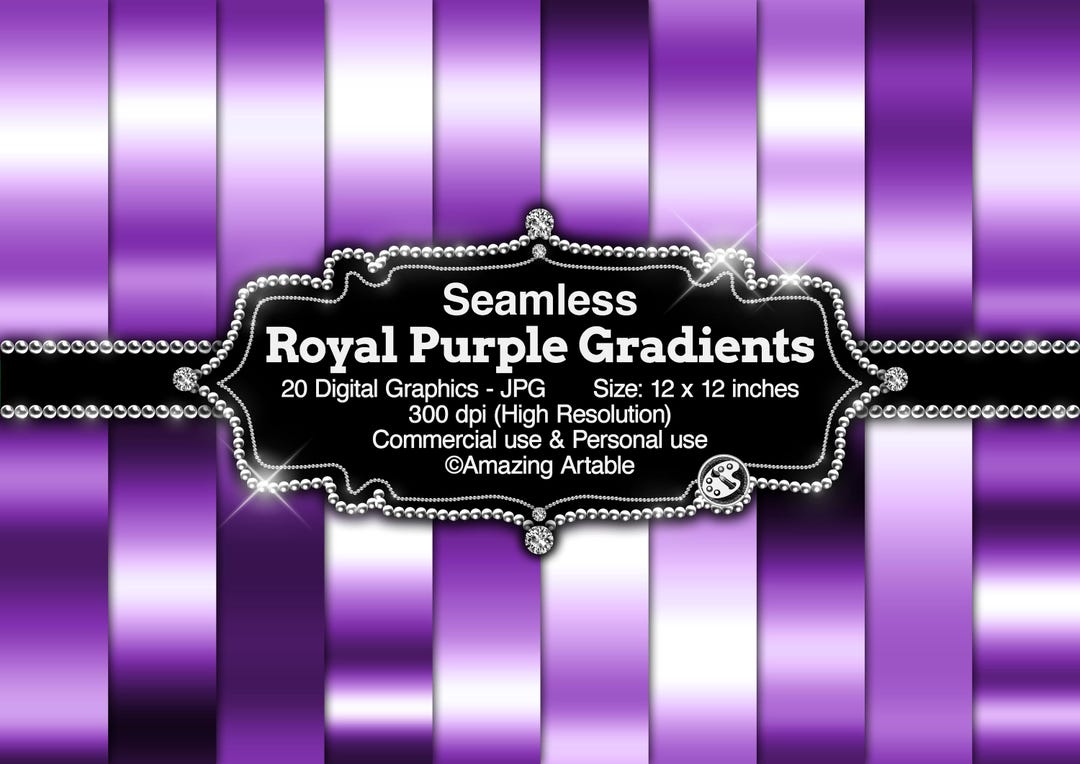 Royal Purple Gradient Seamless Digital Paper: Metallic Purple Gradient ...