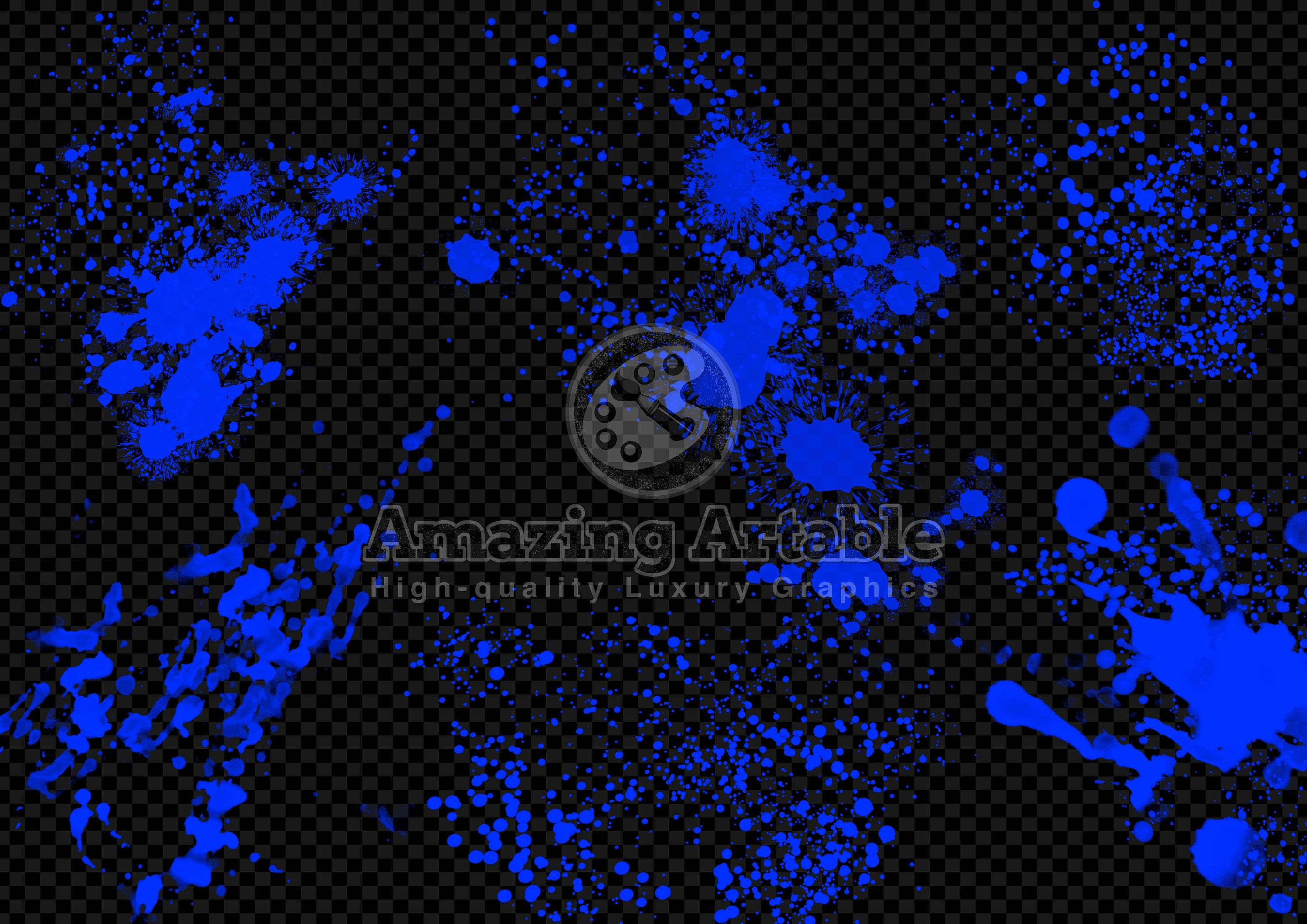 Blue & Black Splatter Clipart: Blue and Black Ink Splatter Clipart ...