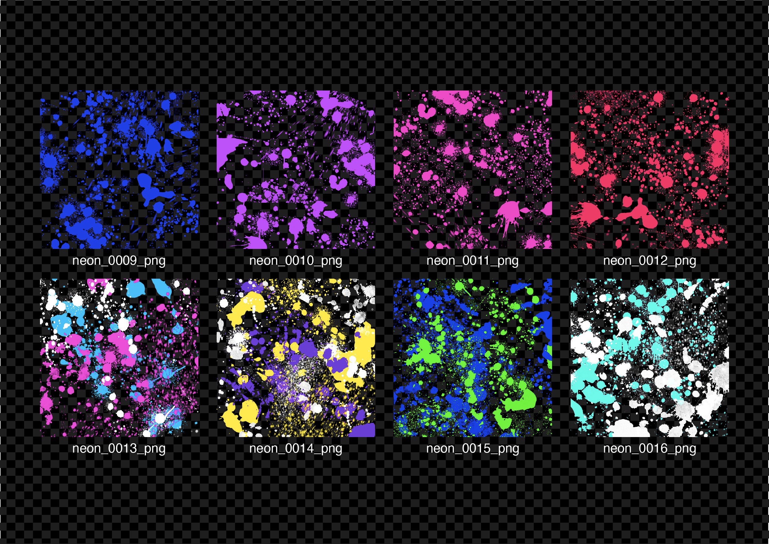 Neon Paint Splatter Clipart: Red and Black Paintball Splatter Rainbow ...