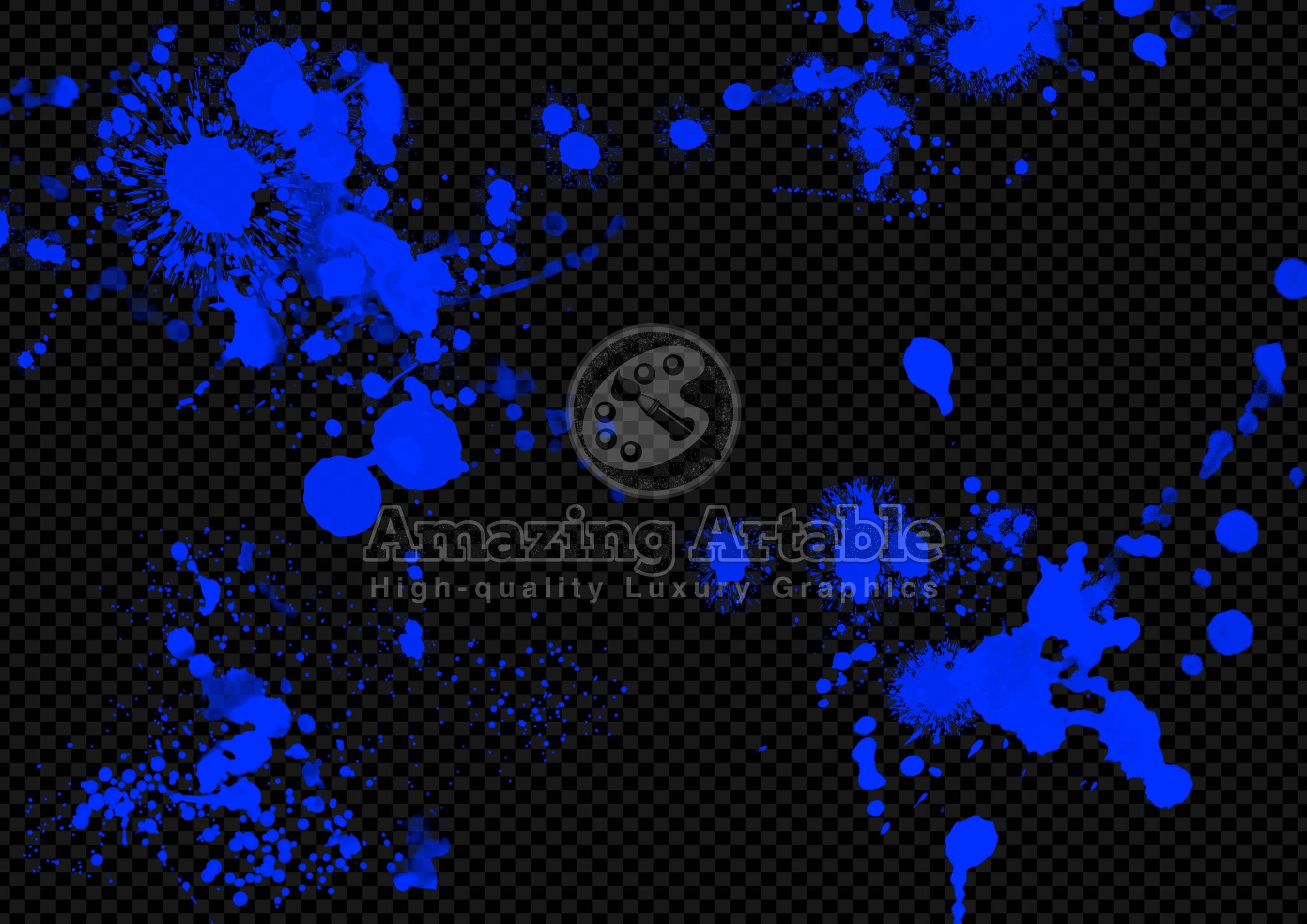 Blue & Black Splatter Clipart: Blue and Black Ink Splatter Clipart ...