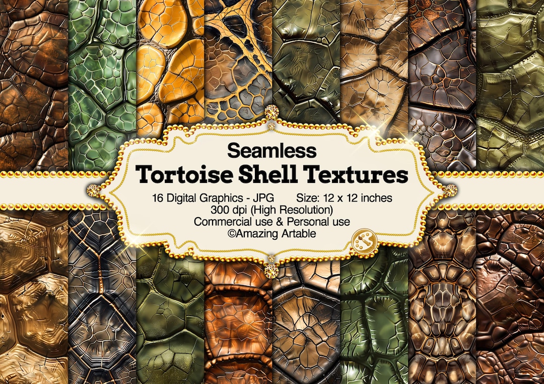 Tortoise Shell Texture Seamless Digital Paper: Tortoise Shell Digital Paper Turtle Shell Pattern ...