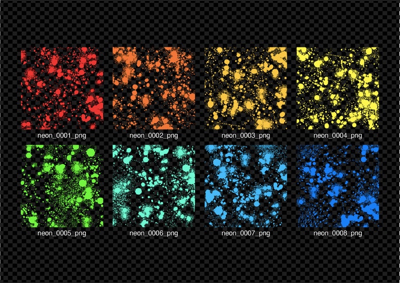 Neon Paint Splatter Clipart: Red and Black Paintball Splatter Rainbow ...