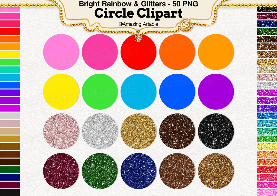 Circle Clipart: Bright Rainbow Circle Clipart Round Shape Luxury Gold ...
