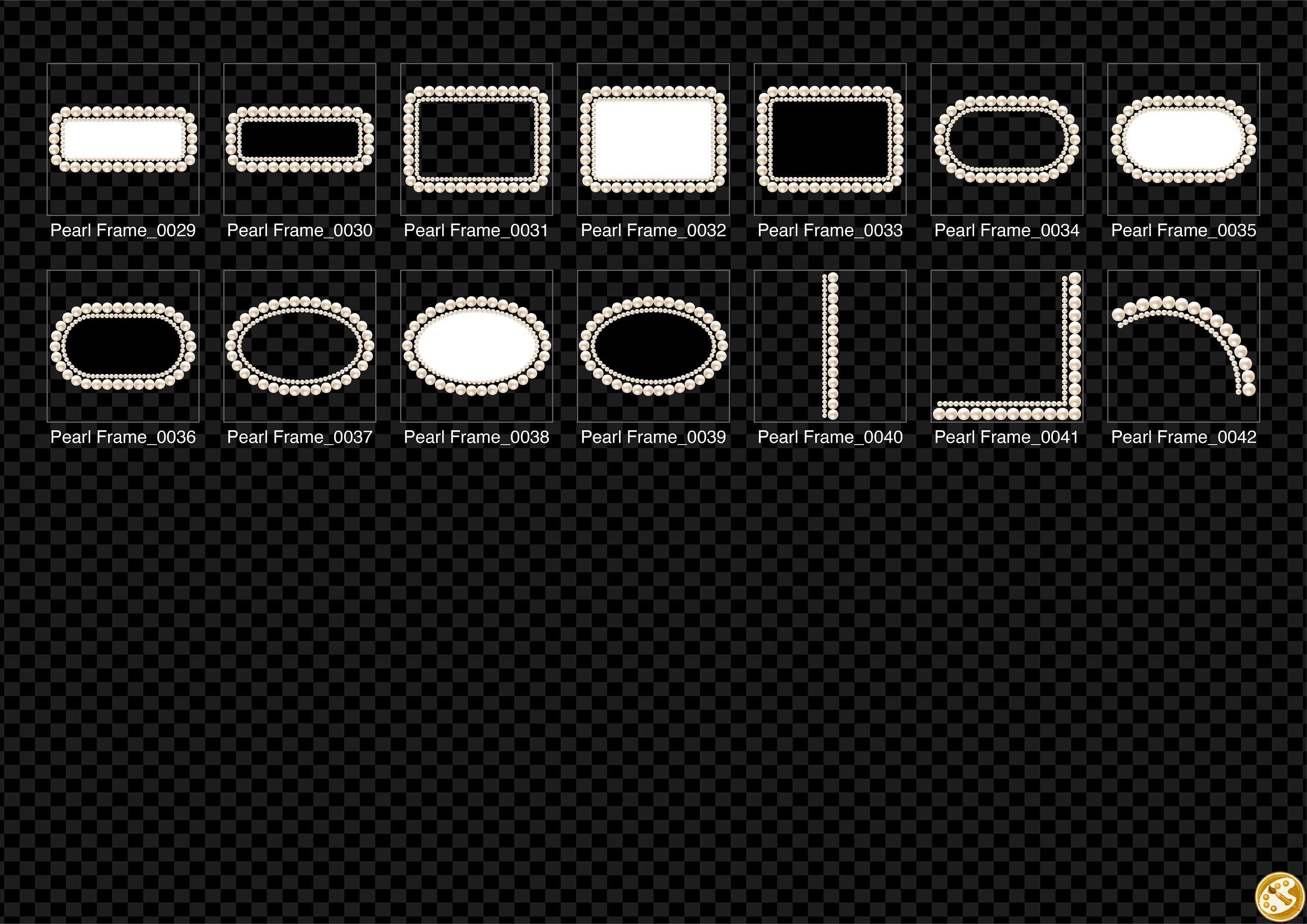 Luxury Rose Gold and Ivory Pearl Frame Clipart: Pearl Overlays, Vintage ...