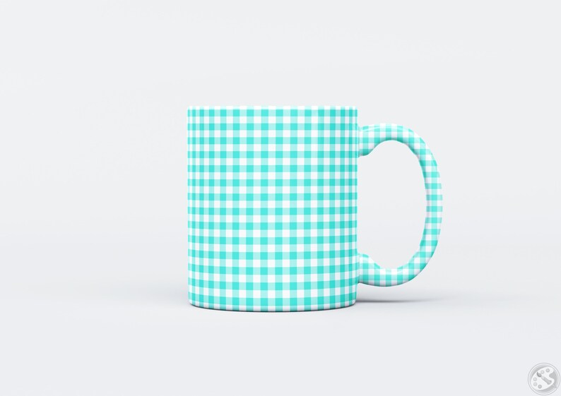 Turquoise Buffalo Plaid Seamless Digital Paper: Green and White Plaid ...