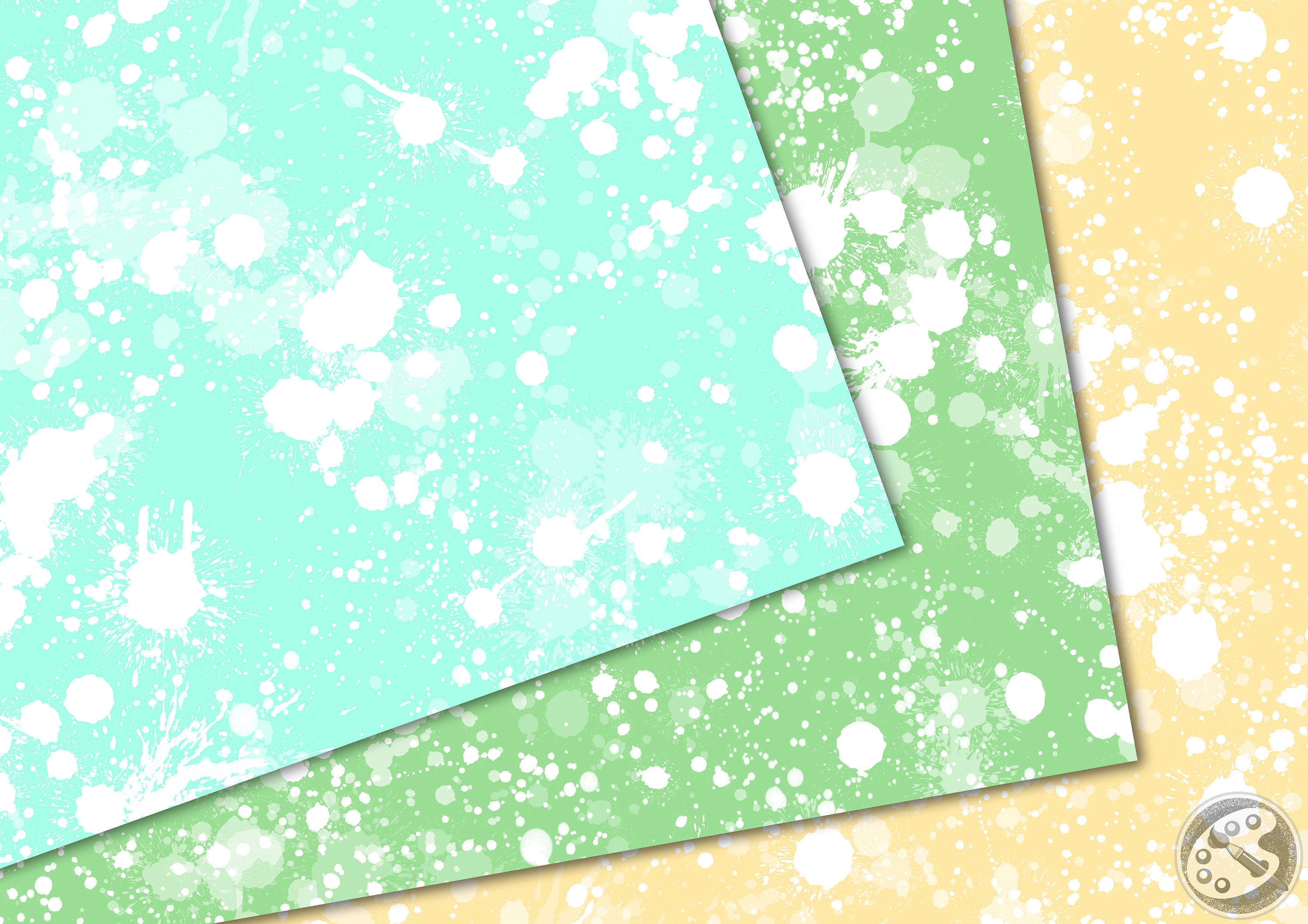 Pastel Paint Splatter Seamless Digital Paper: Rainbow Soft - Etsy