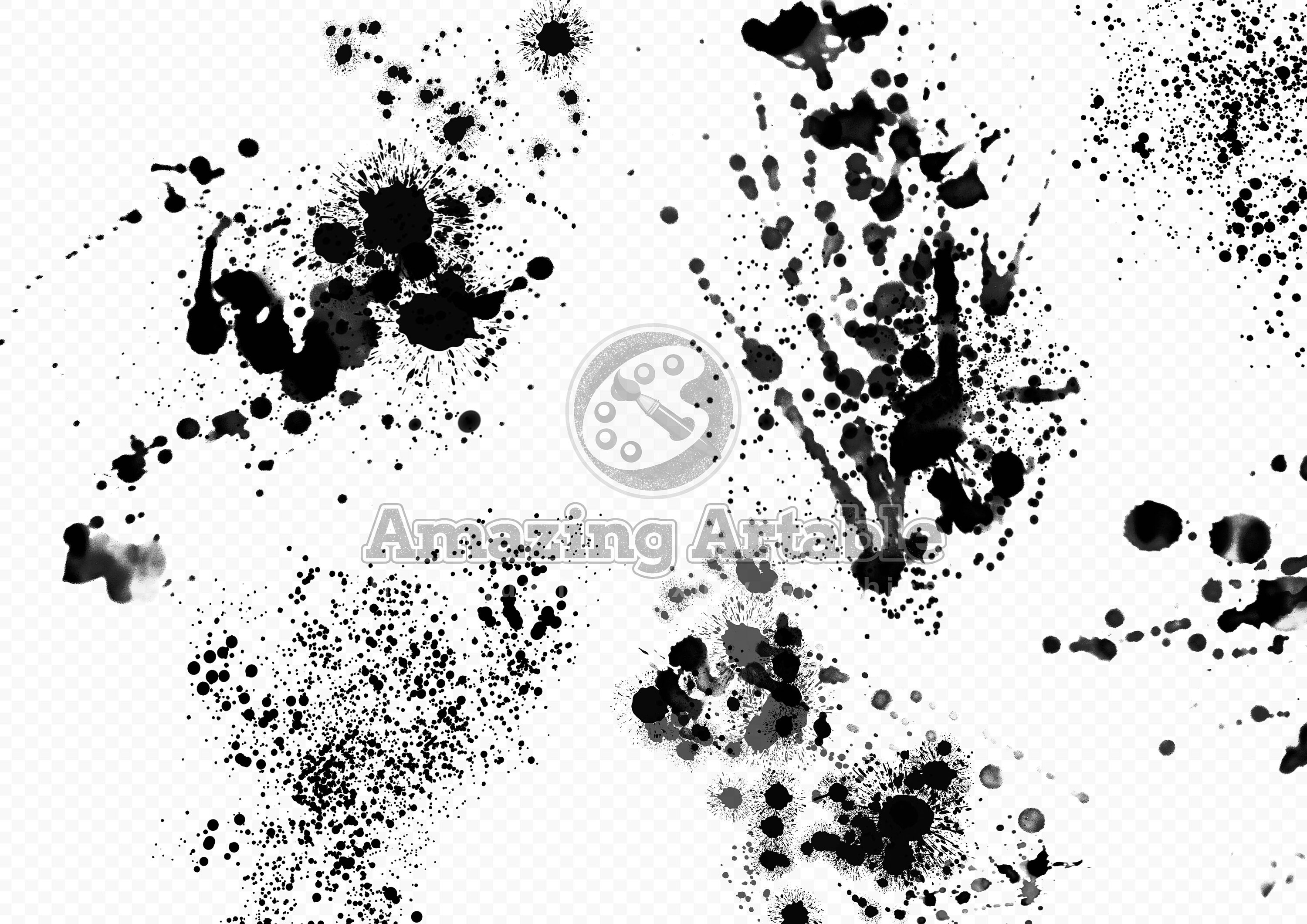 Blue & Black Splatter Clipart: Blue and Black Ink Splatter Clipart ...
