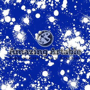 Blue & Black Paint Splatter Seamless Digital Paper: Blue Neon Splatter ...
