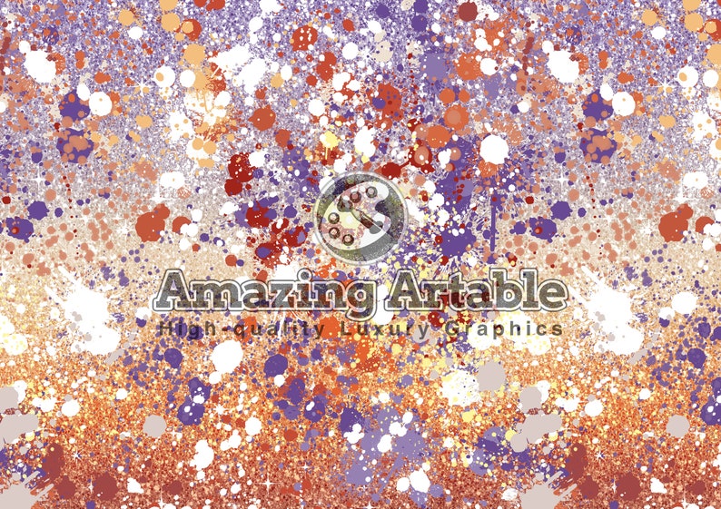 Sunset Paint Splatter Digital Paper: Shimmering Colorful - Etsy