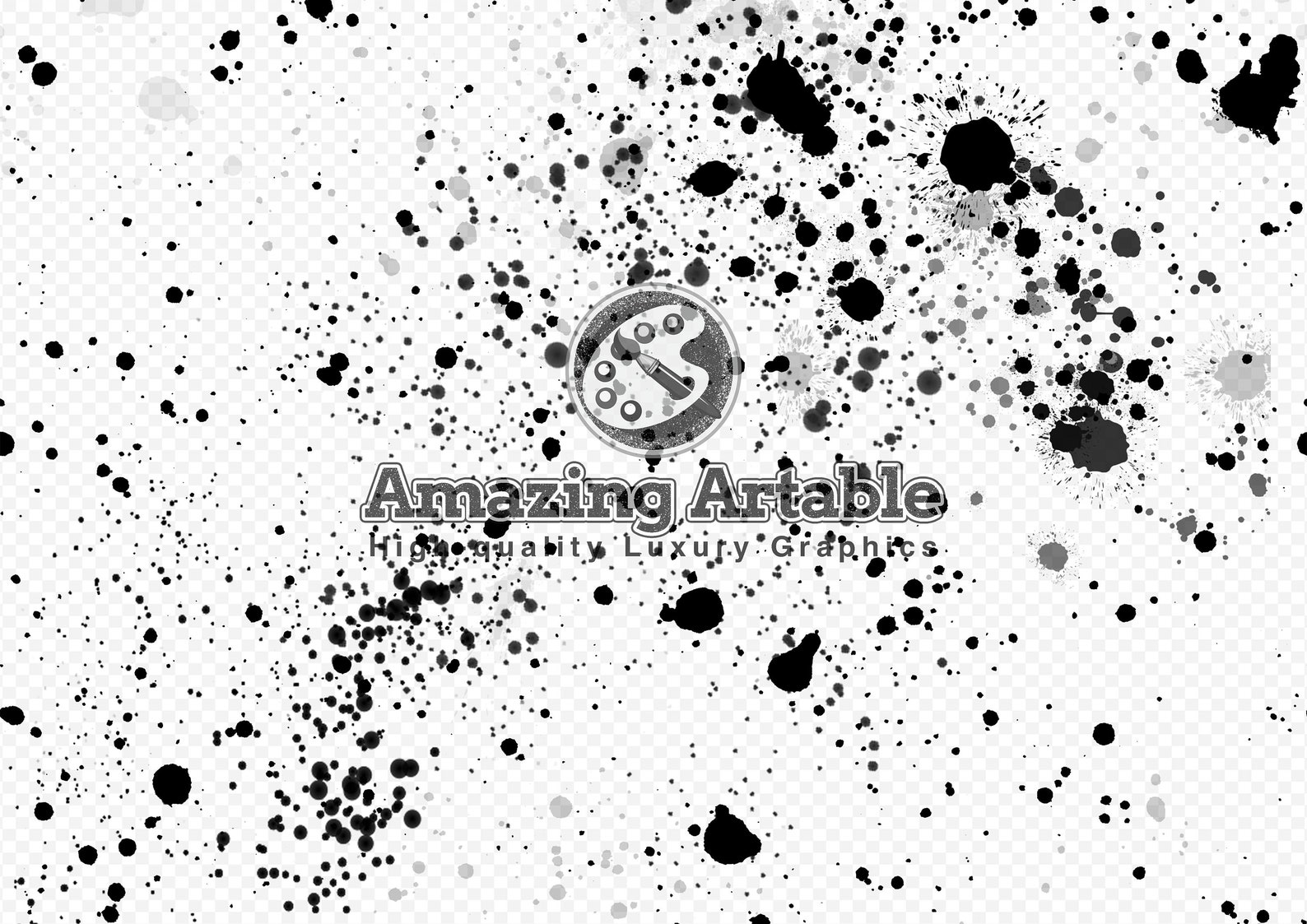 Black Splatter Clipart: Seamless Paint Splatters Black Paintball ...