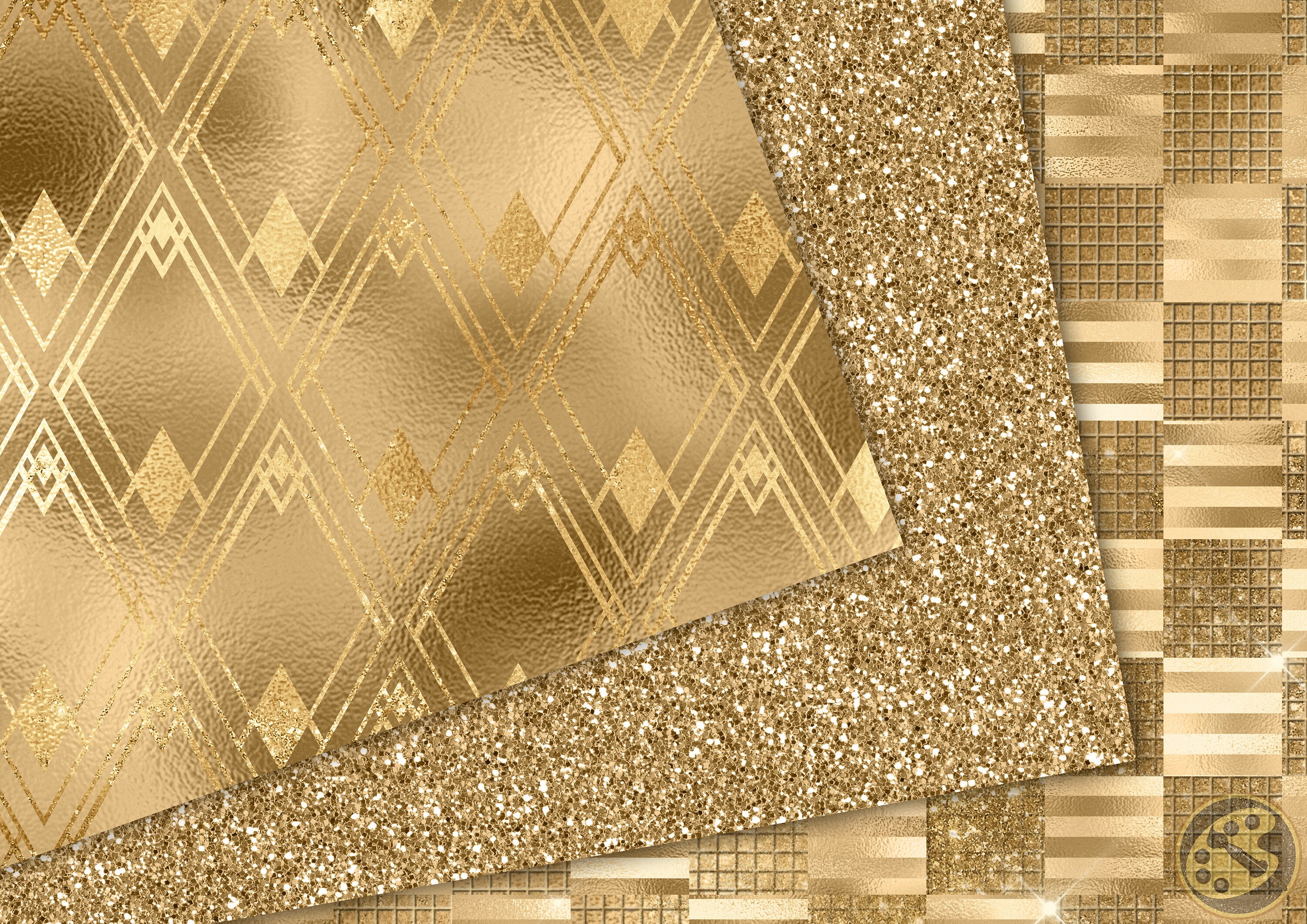 Luxury Gold Digital Paper 1: Shiny Seamless Metallic Gold Textures ...