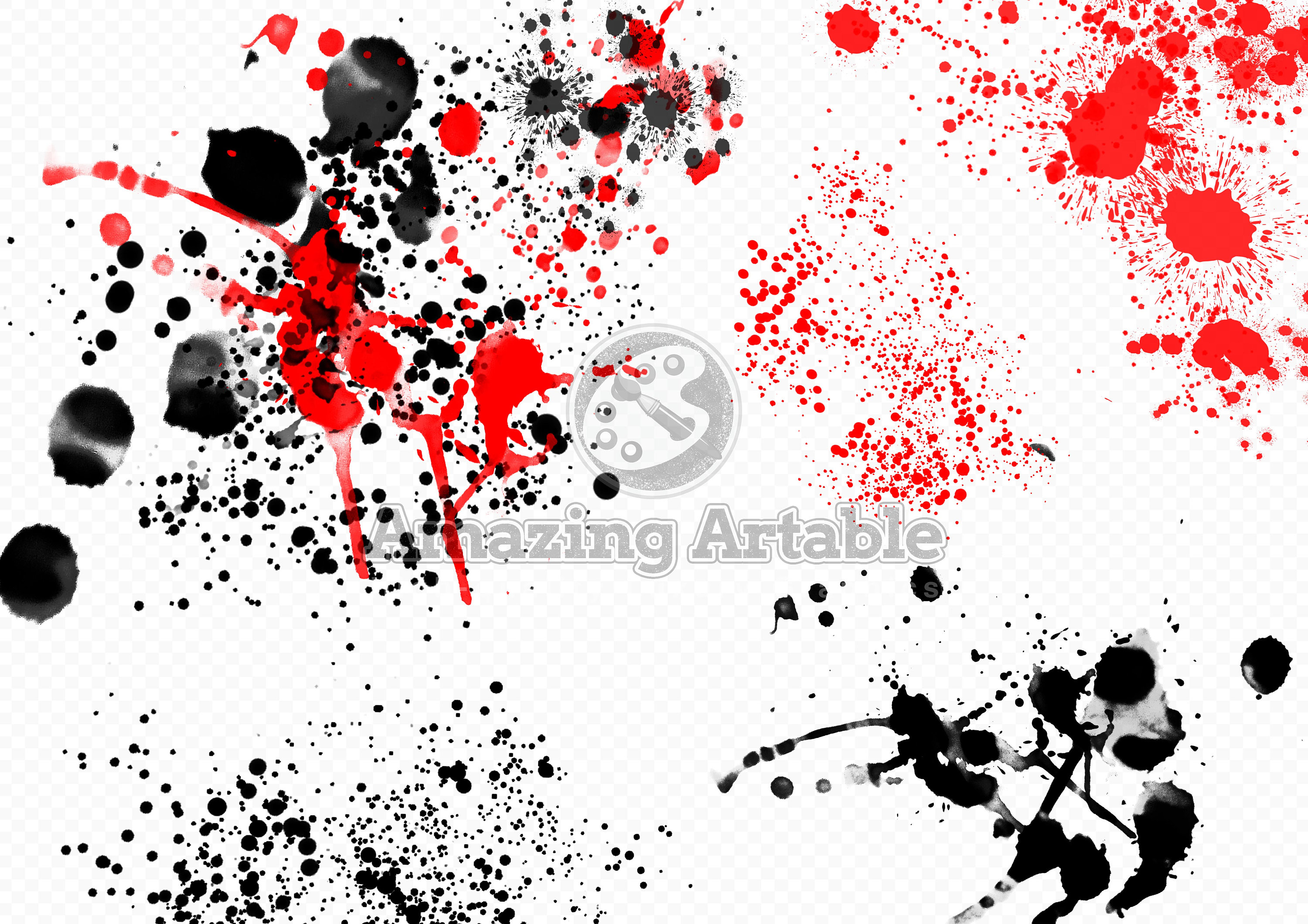 Red & Black Splatter Clipart: Red and Black Ink Splatter Clipart Black ...