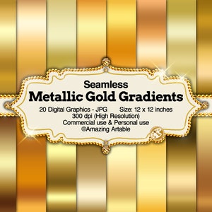 Metallic Gold Gradients Seamless Digital Paper: Luxury Gold Paper Gold ...