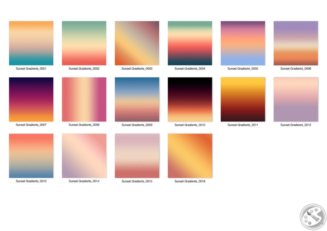Sunset Gradients Digital Paper: Amazing Sky Gradient Sunset - Etsy
