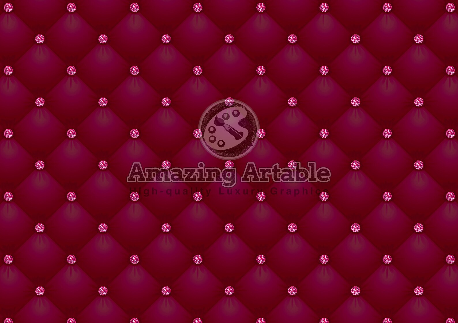 Pink & Black Diamond Tufted Digital Paper: Luxury Seamless Pink ...