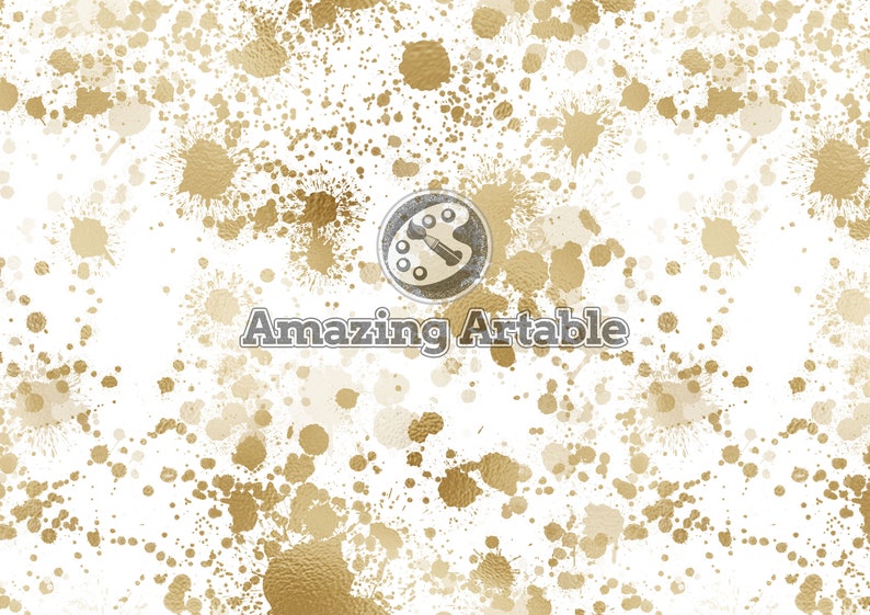 Gold Foil Splatters Clipart: Seamless Luxury Gold Paint Splatters Png ...
