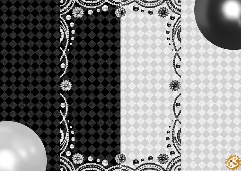 Amazing Pearl Frame Clipart: 5 Colors Luxury Pearl Overlays Vintage ...