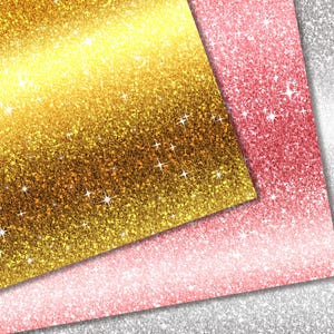 Luxury Ombre Glitter Seamless Digital Paper: Sparkle Gold Glitter ...
