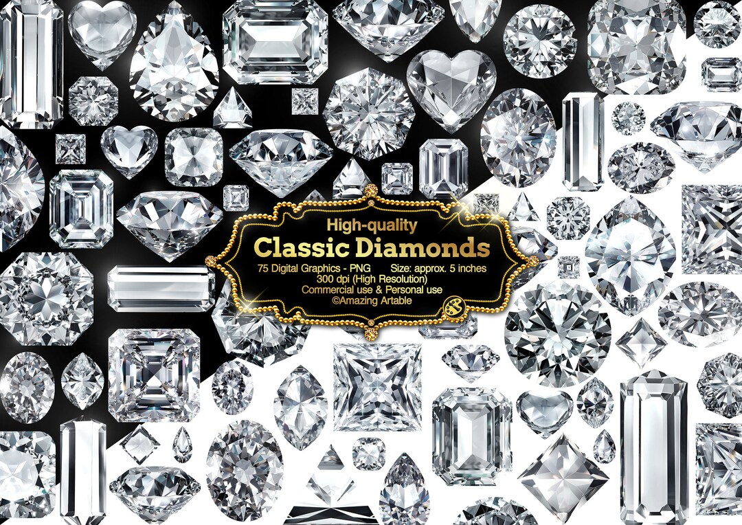 Classic Diamonds Clipart: High-quality Clear Diamonds Crystal Luxury ...