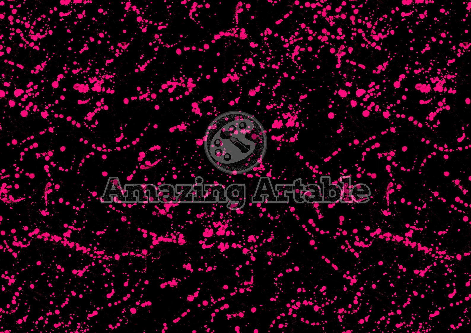 Hot Pink & Black Paint Splatter Seamless Digital Paper: Black and White ...