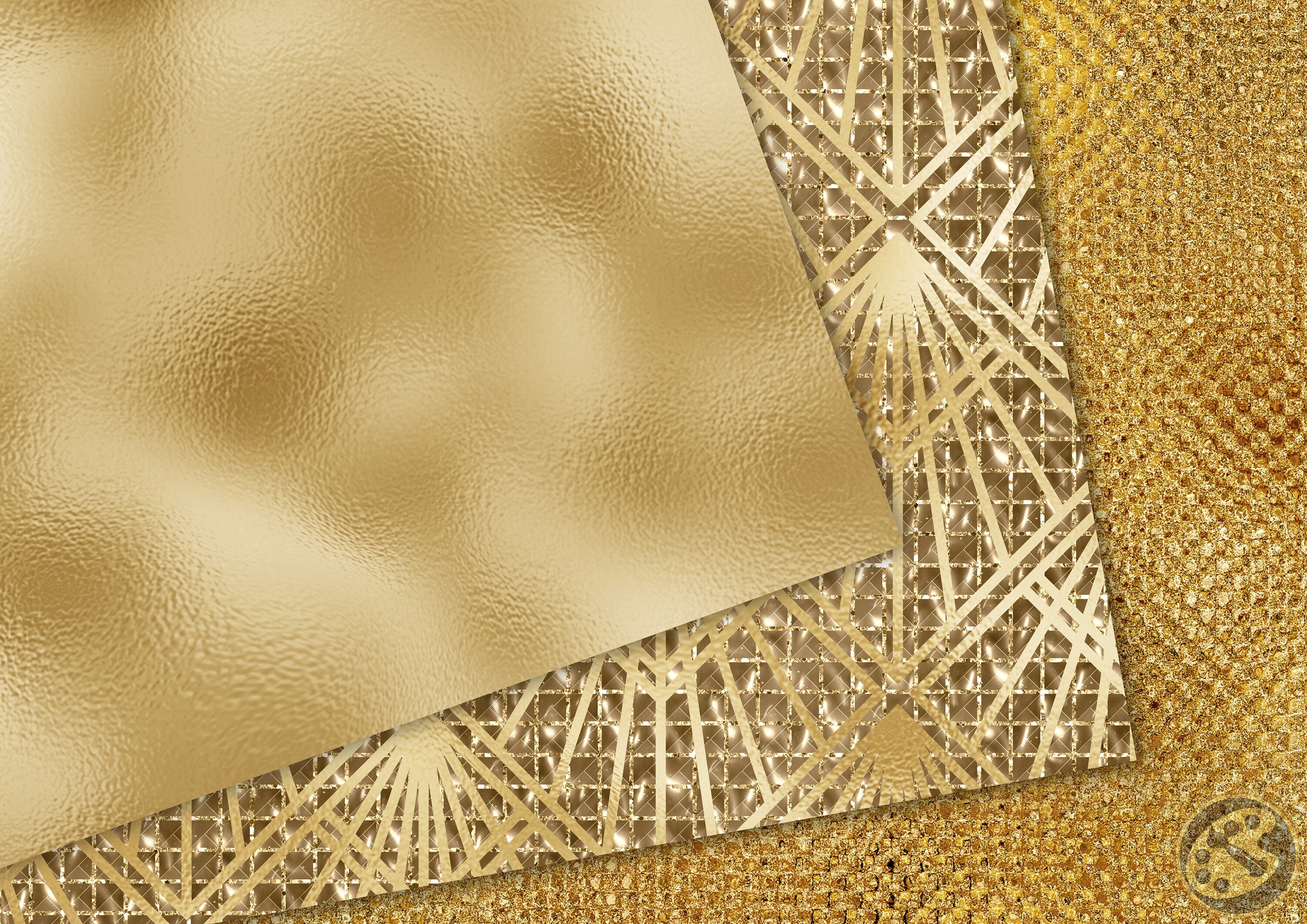 Luxury Gold Digital Paper 1: Shiny Seamless Metallic Gold Textures ...