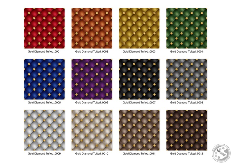 Gold Diamond Tufted Digital Paper: Luxury Seamless Diamond Background ...