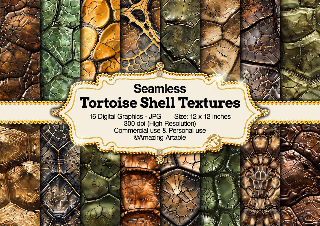Tortoise Shell Texture Seamless Digital Paper: Tortoise Shell Digital Paper Turtle Shell Pattern ...