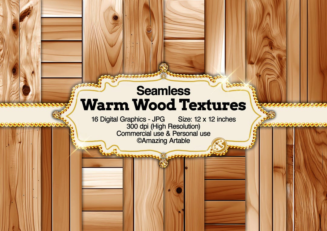 Warm Wood Textures Seamless Digital Paper: Printable Brown Wood Paper ...