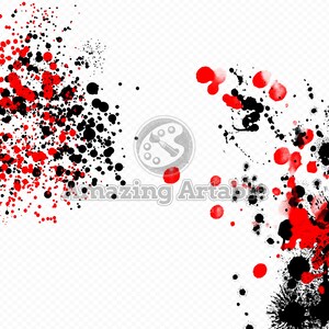 Red & Black Splatter Clipart: Red and Black Ink Splatter Clipart Black ...
