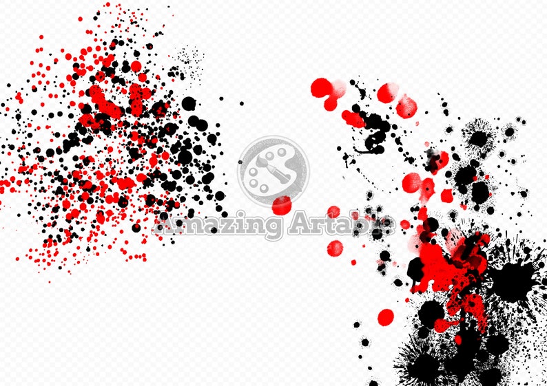 Red & Black Splatter Clipart: Red and Black Ink Splatter Clipart Black ...