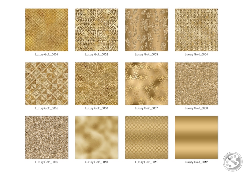 Luxury Gold Digital Paper #1: Shiny Seamless Metallic Gold Textures ...